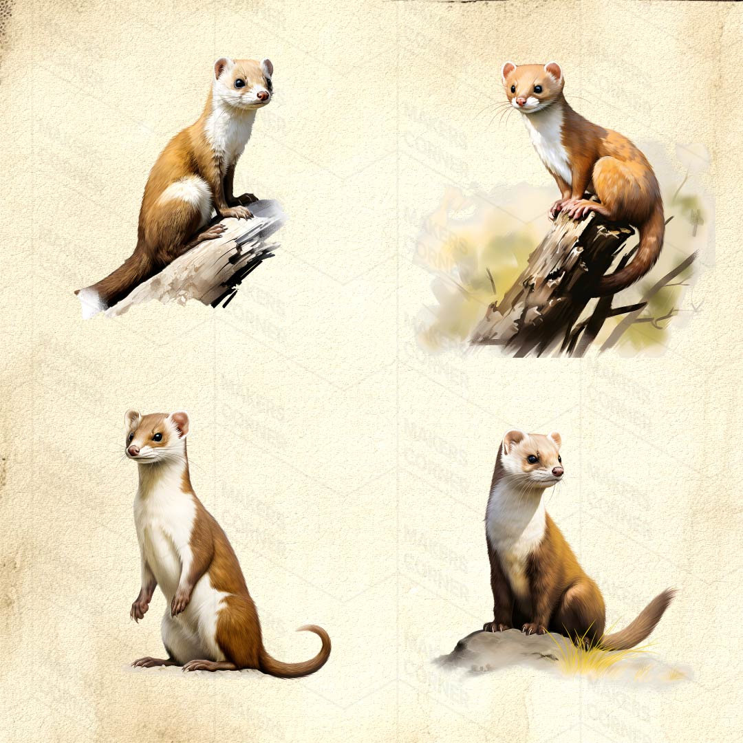 Stouts & Weasels Clip Art Collection High-quality Digital - Etsy