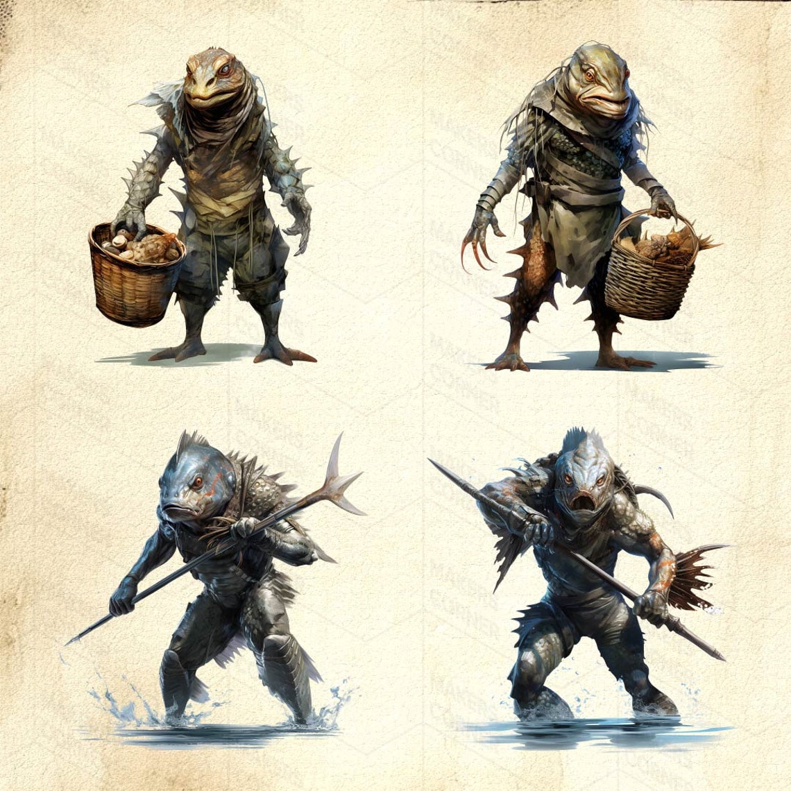 Malicious Gurglins Clip Art Collection for Art and Design, Amphibious ...