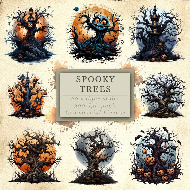 Scary Halloween Clip Art Bundle for Art and Design Halloween - Etsy