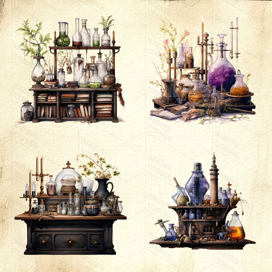 Alchemy Atelier Clip Art Collection Fantasy Rooms and Furniture ...