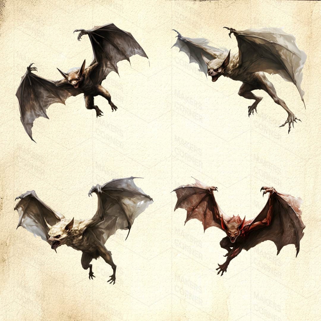 Ahool Bats Clip Art Collection for Art and Design Games - Etsy UK