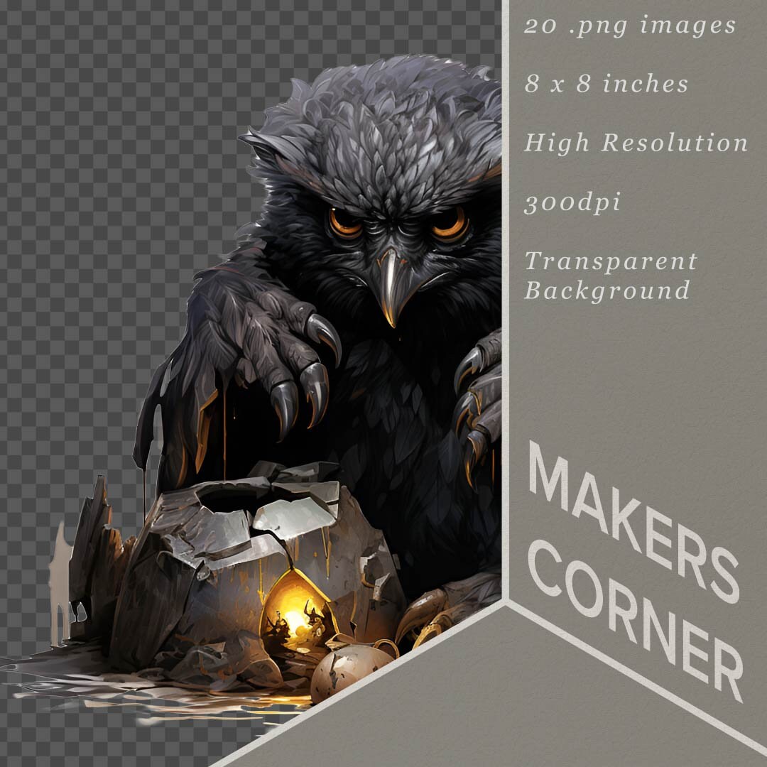 Menacing Owlbears Clip Art Collection for Art and Design, Magical ...