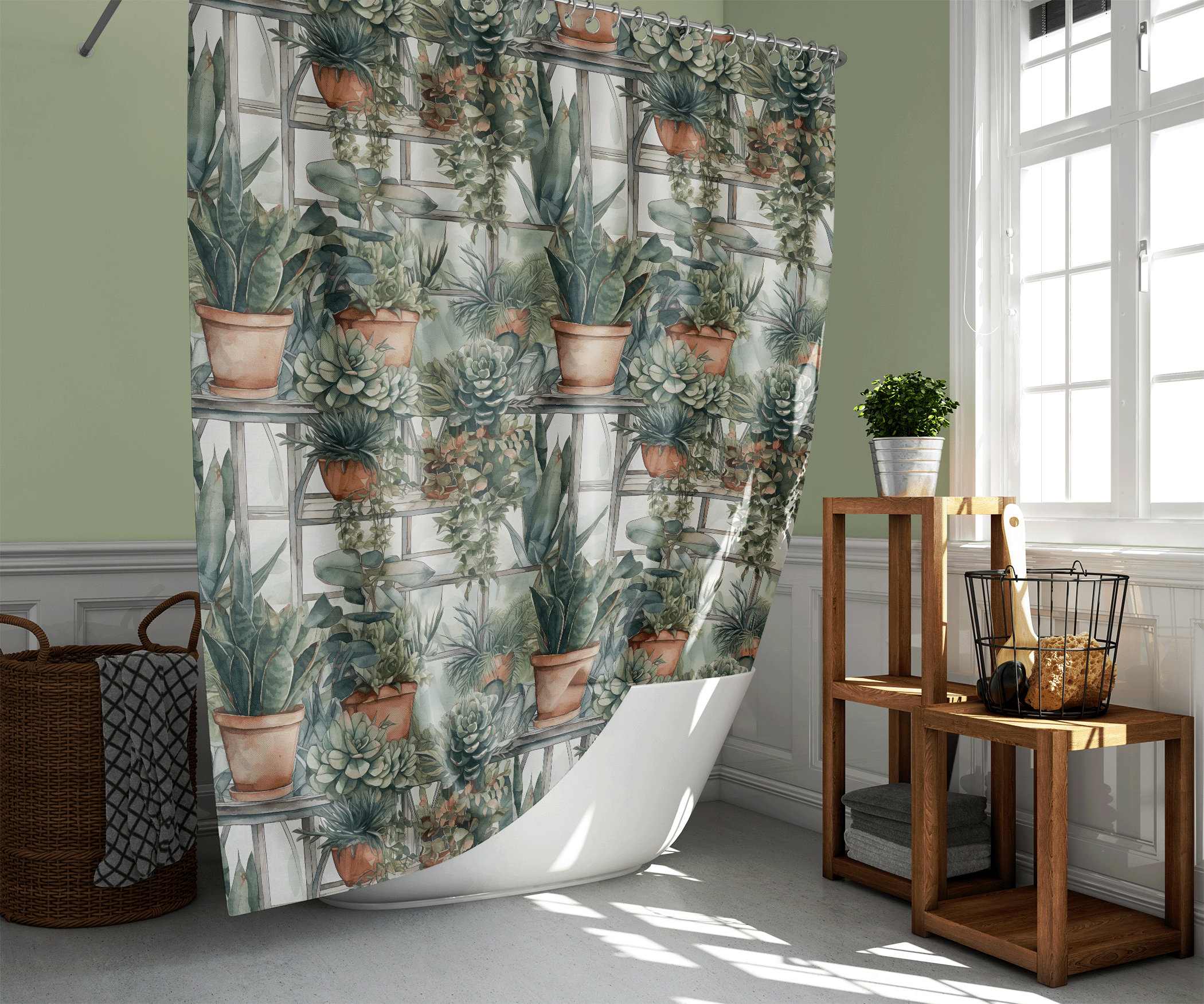 Greenhouse Plants Digital Design Papers, Seamless Pattern, Printable ...