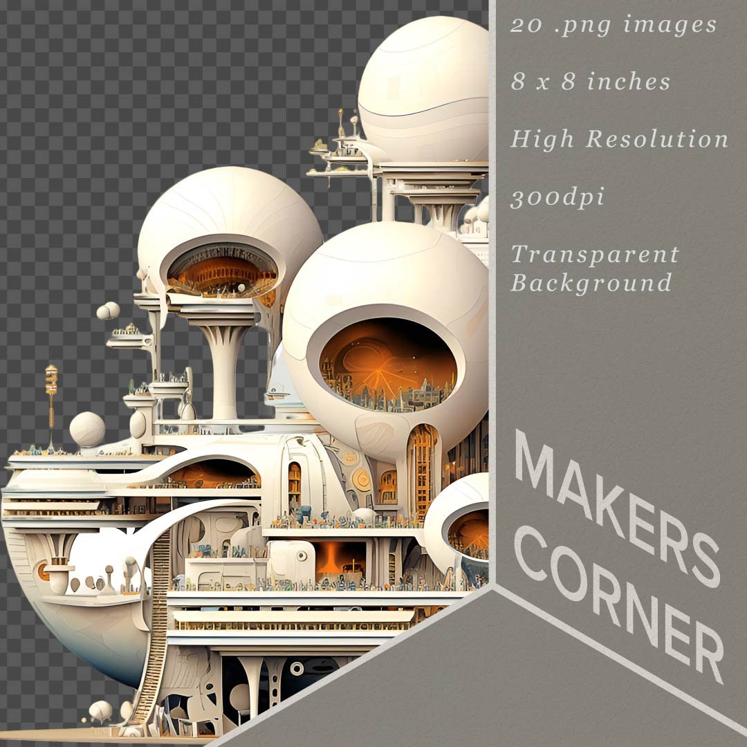 Homes of the Future Clip Art Collection for Fantasy Art and Design ...