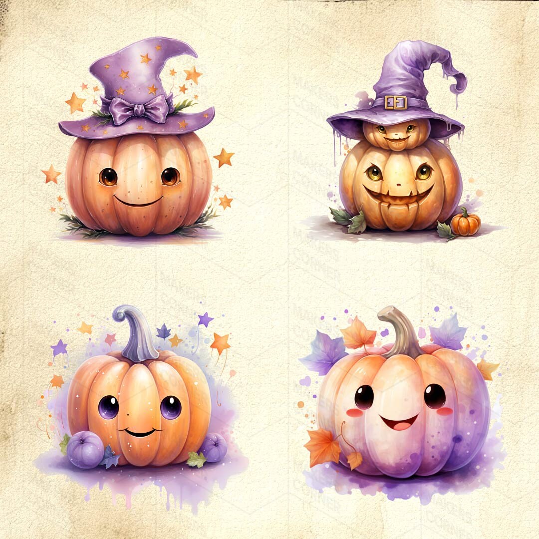 Cute Pastel Halloween Clip Art Collection for Art and Design, Halloween ...