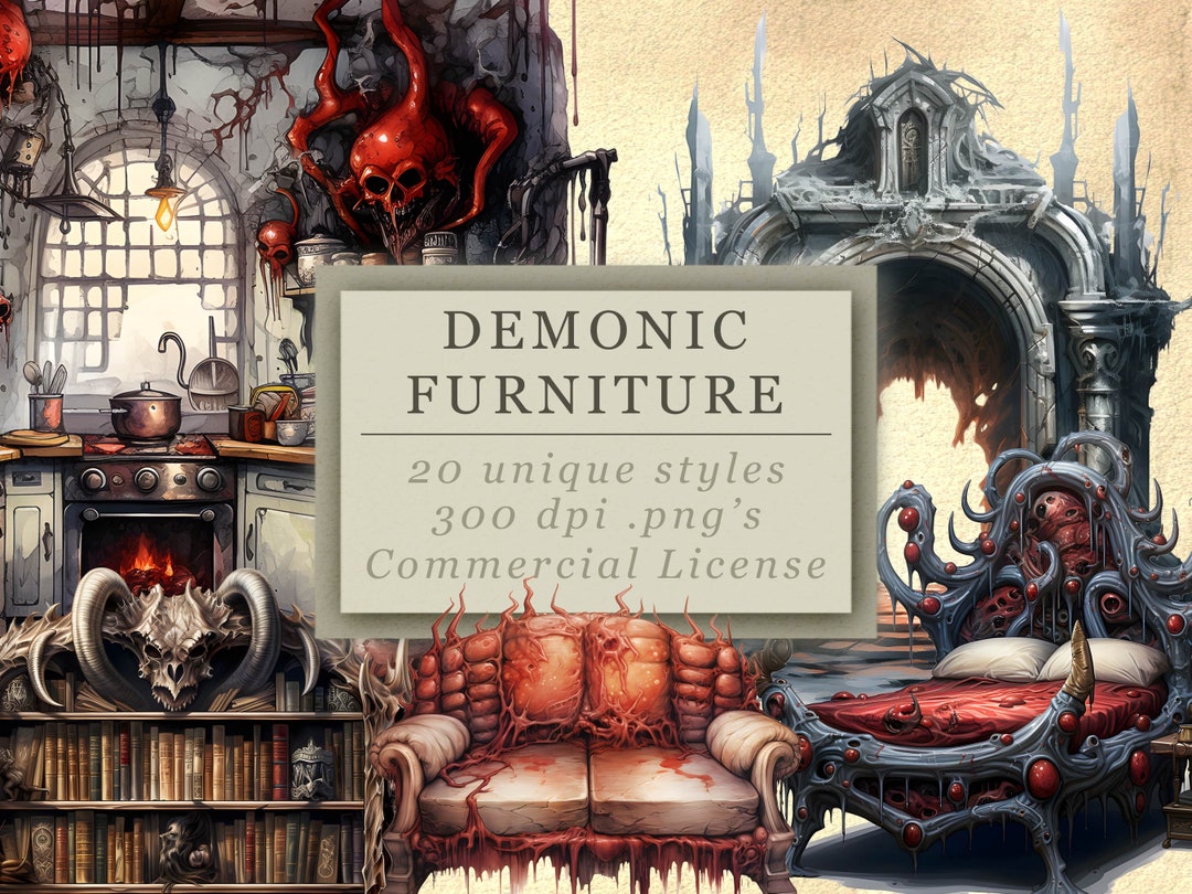 Demonic Furniture Clip Art Collection - Fantasy Rooms and Furniture ...