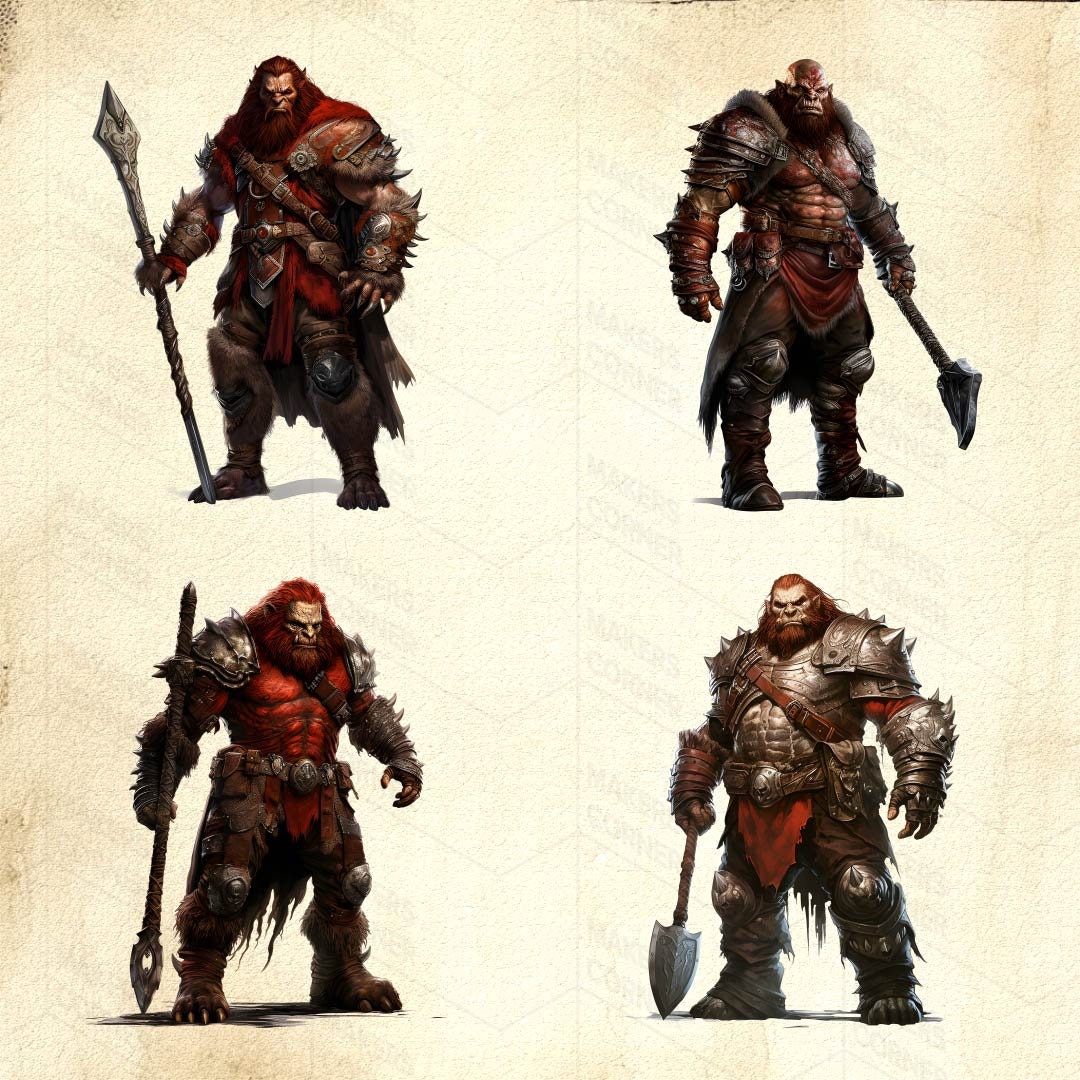 Brutish Bugbears Clip Art Collection for Art and Design, Games Night ...