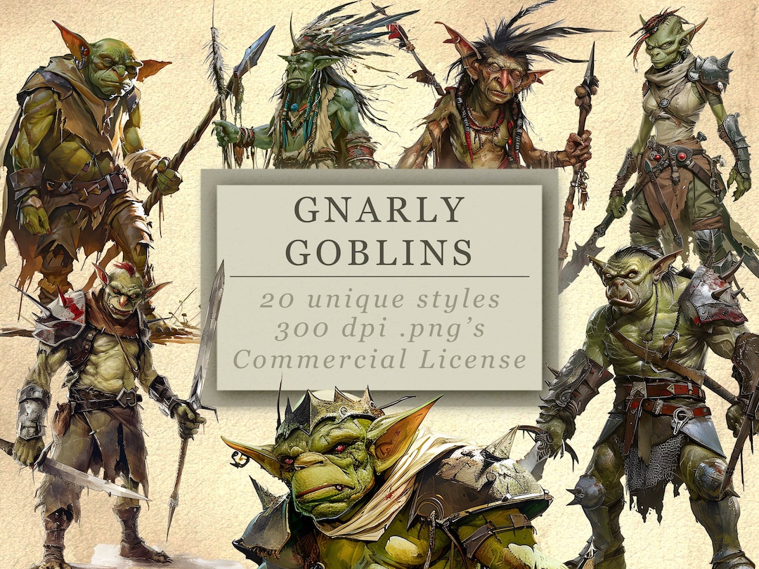 Gnarly Goblins Clip Art Collection for Art and Design, Fantasy ...