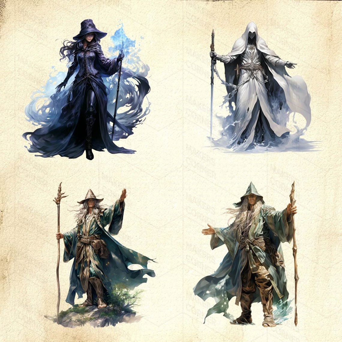 Wise Wizards Clip Art Collection for Art and Design, RPG Graphics ...