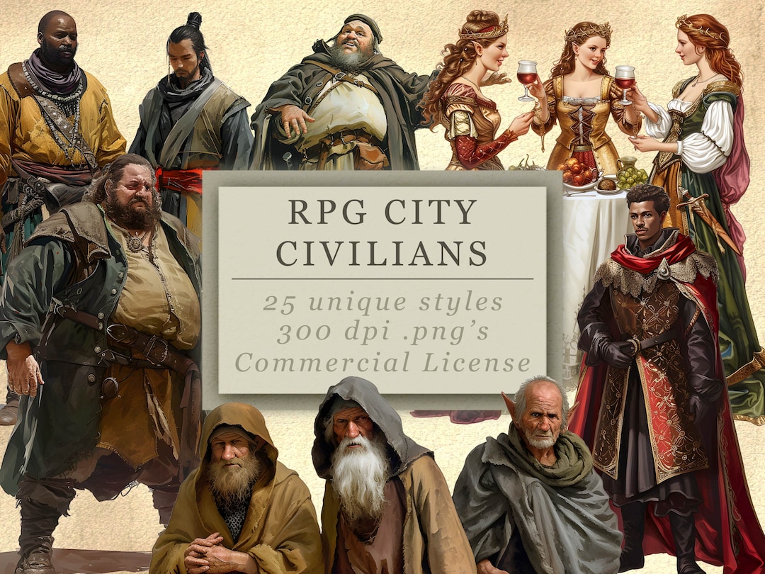RPG City Civilians NPC Clip Art Collection for Art and Design, Games ...