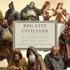 RPG City Civilians NPC Clip Art Collection for Art and Design, Games ...
