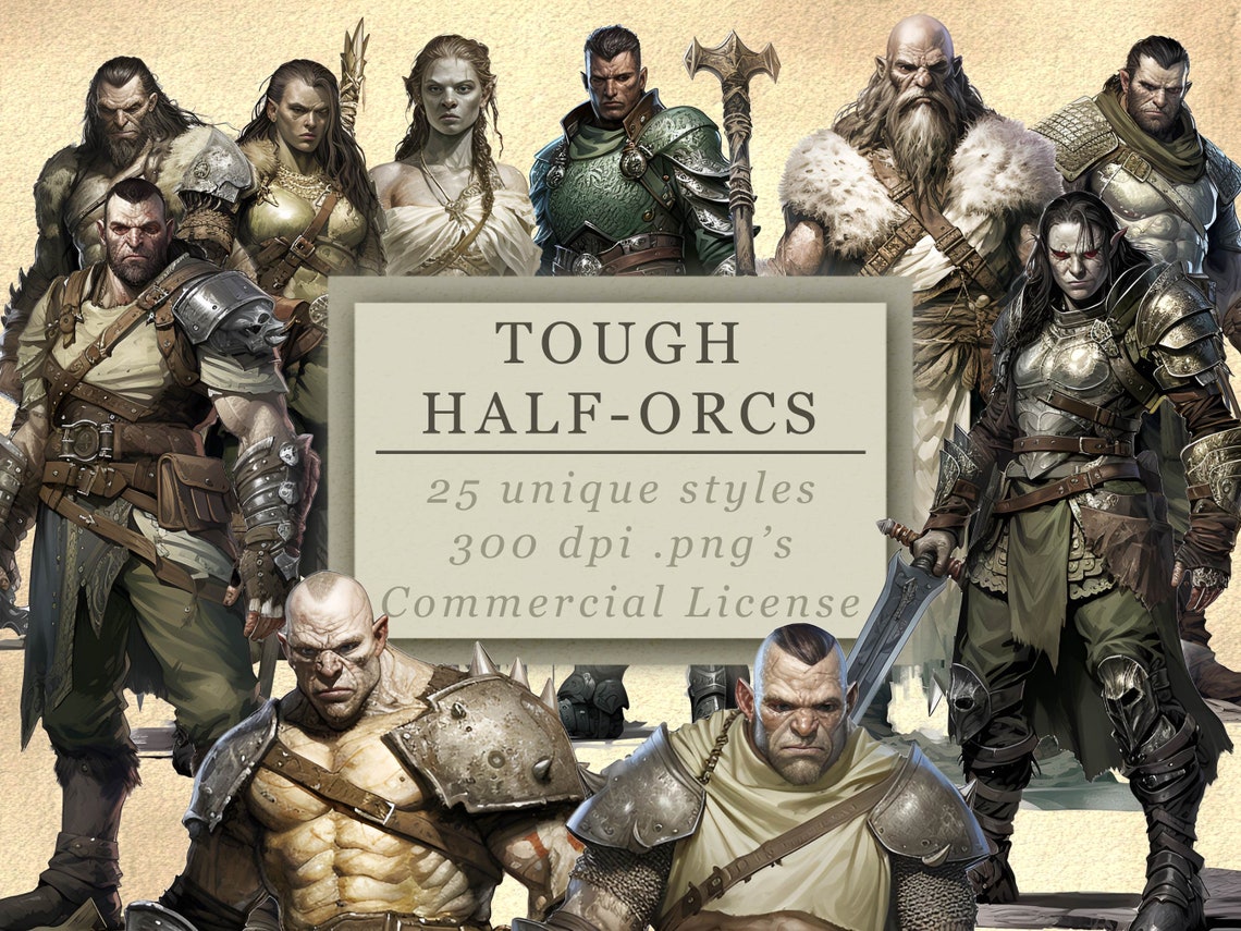Tough Half-orcs Clip Art Collection for Art and Design RPG - Etsy