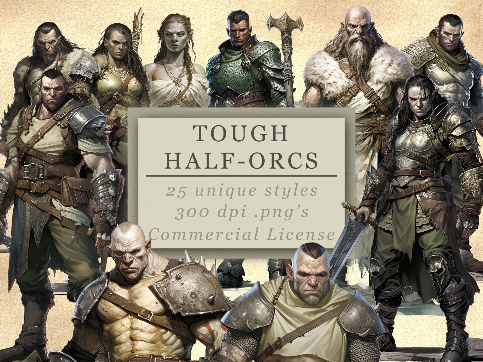 Tough Half-orcs Clip Art Collection for Art and Design RPG - Etsy