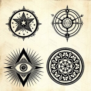 Schools of Magic Symbols Clip Art Collection - Fantasy Magical Graphics ...