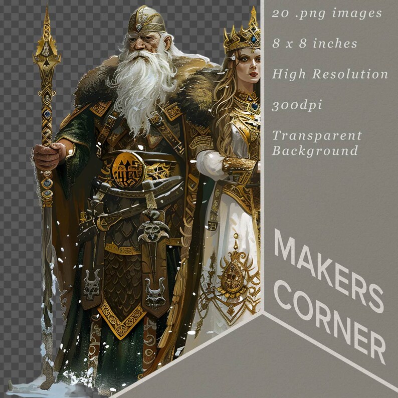 RPG Fantasy Kings & Queens NPC Clip Art Collection for Art and Design ...