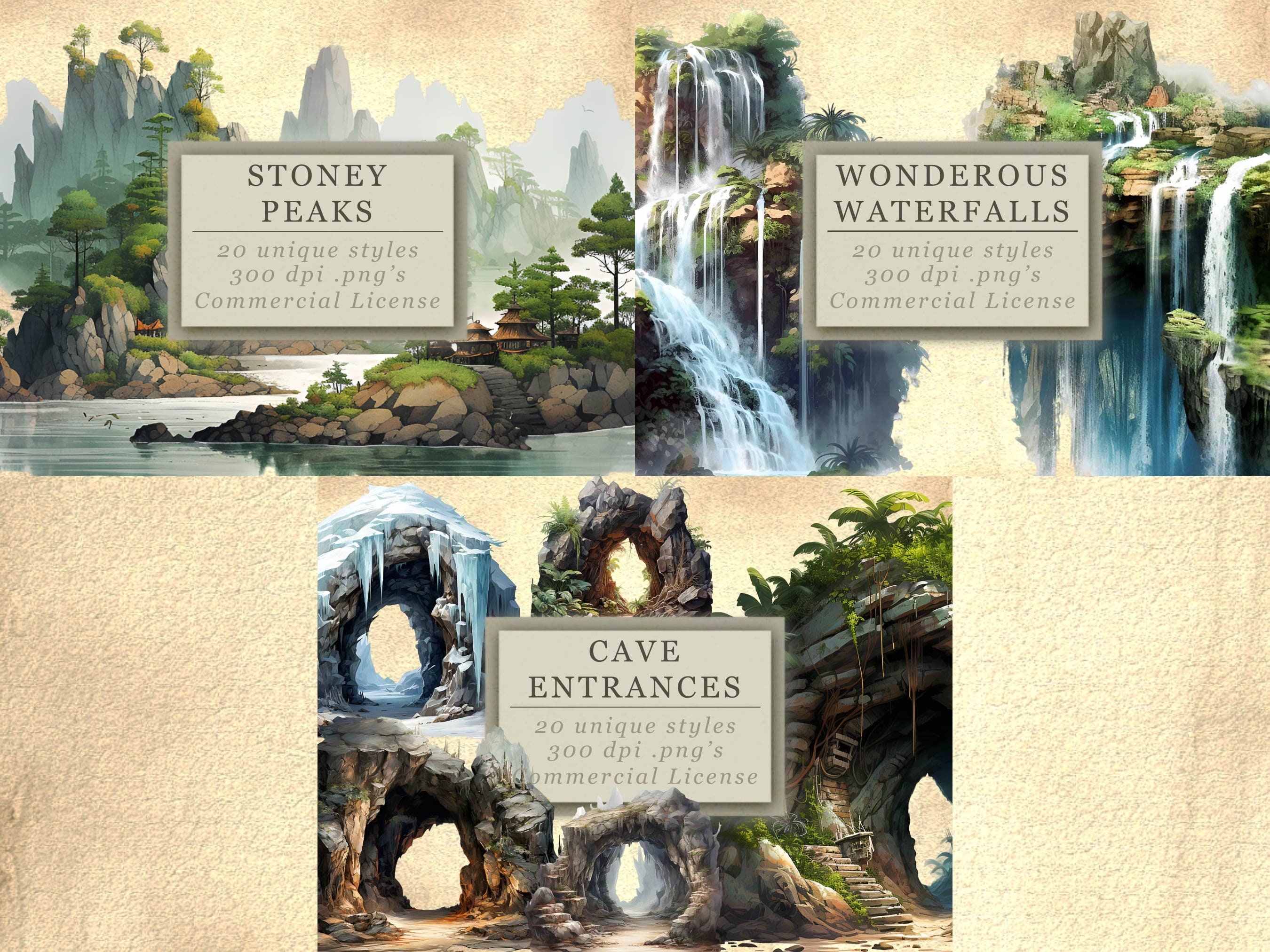 11 Packs Ultimate Landscape Clip Art Bundle for Art and - Etsy