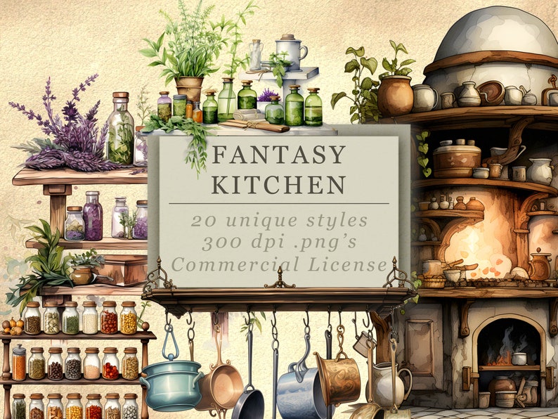 Fantasy Kitchen Clip Art Collection - Fantasy Rooms and Furniture ...