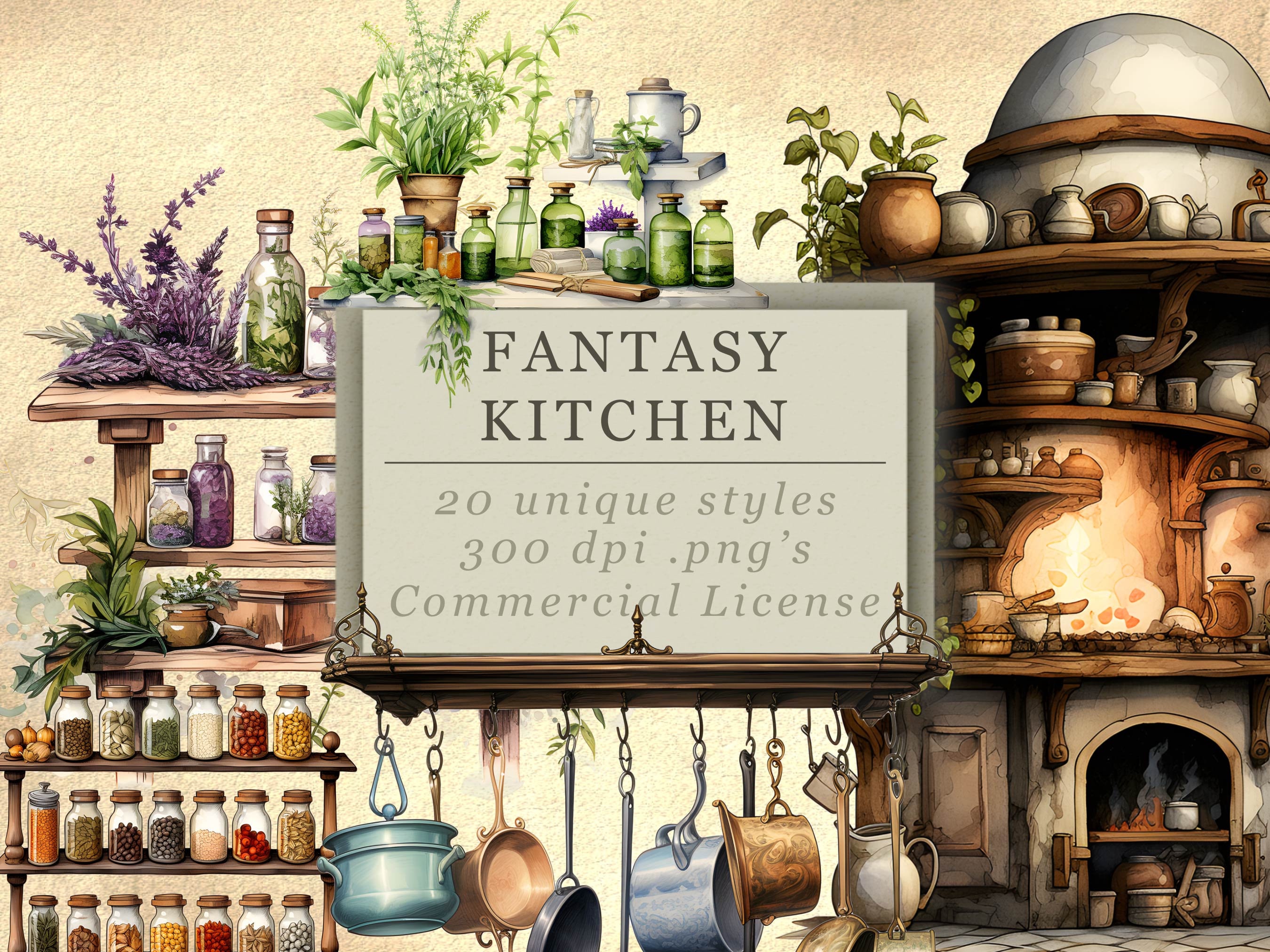 Fantasy Kitchen Clip Art Collection - Fantasy Rooms and Furniture ...