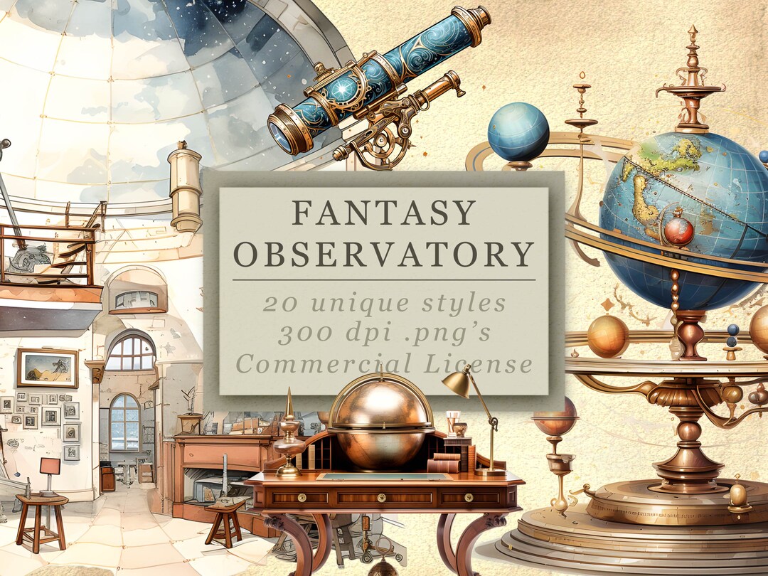 Fantasy Observatory Clip Art Collection - Fantasy Rooms and Furniture ...