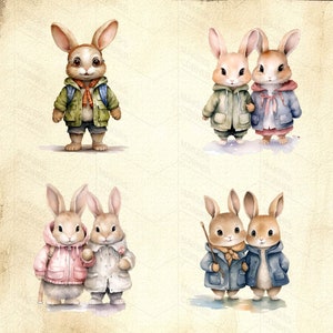 Enchanted Bunny Fashion Clip Art Collection - Fantasy Animals Dressed ...