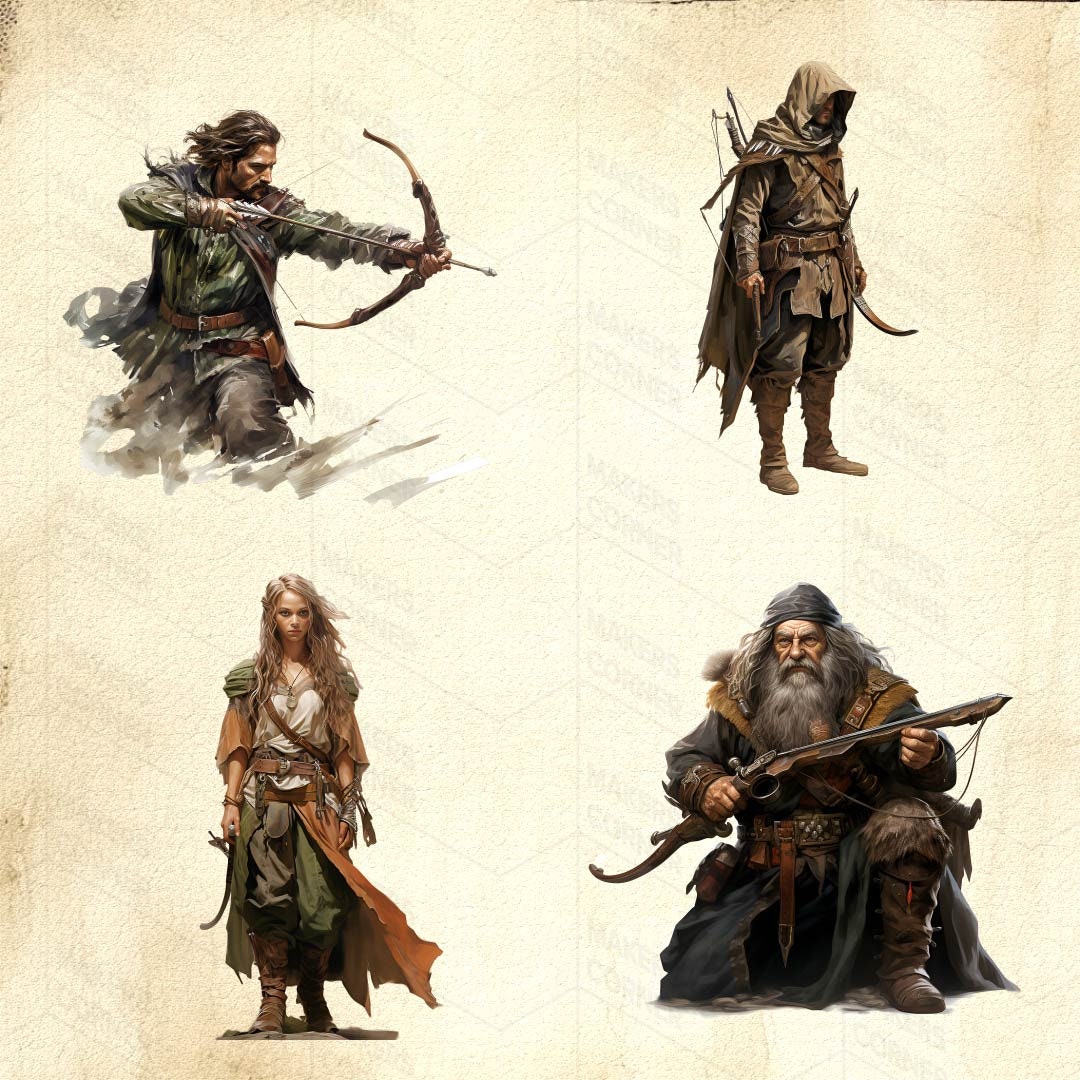 Wandering Rangers Clip Art Collection for Art and Design, RPG Graphics ...