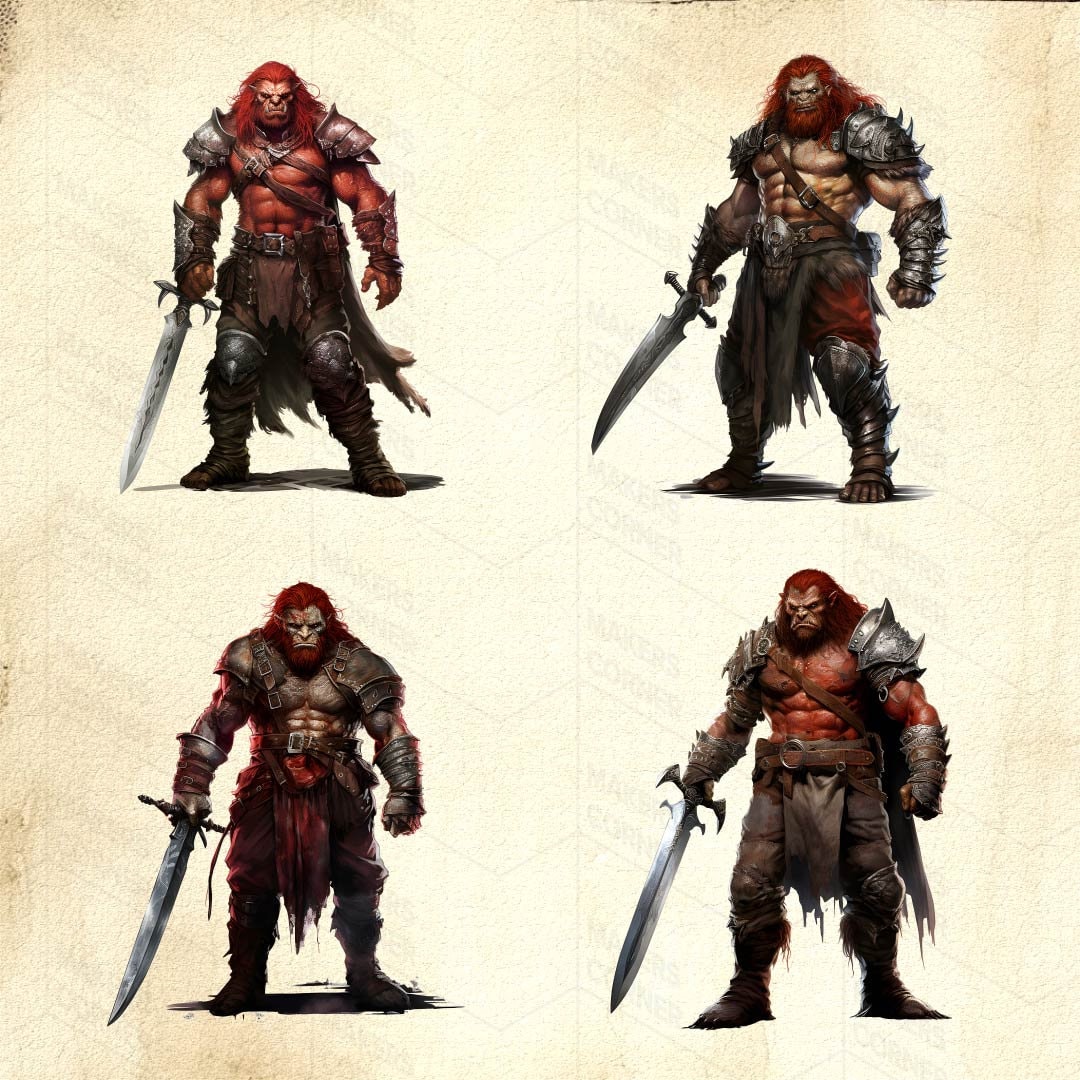 Brutish Bugbears Clip Art Collection for Art and Design, Games Night ...