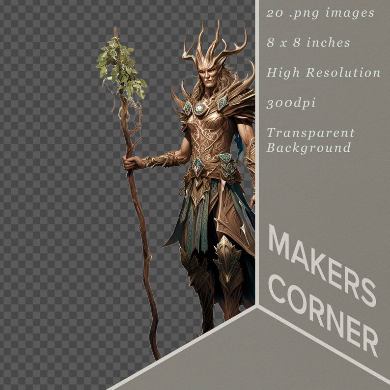 Mysterious Wood Elves Clip Art Collection for Art and Design, RPG ...