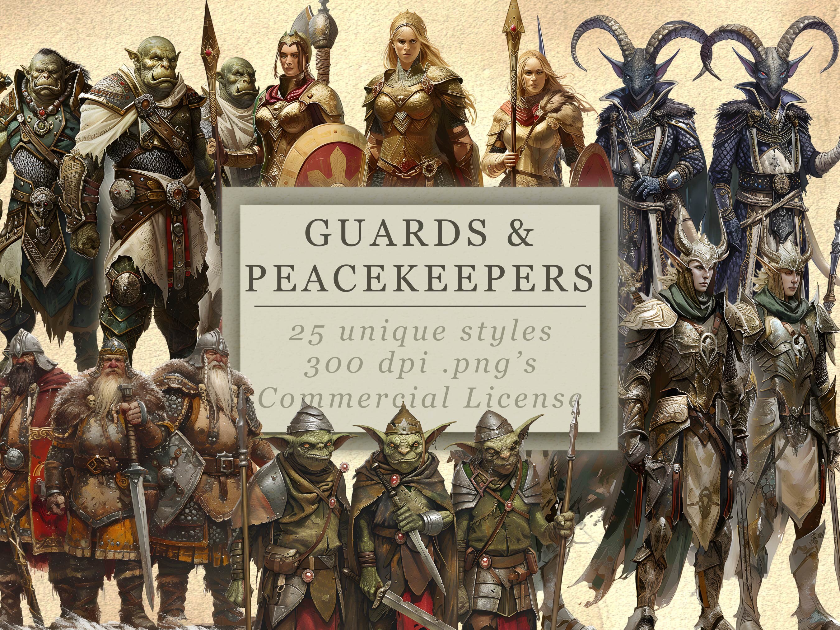 RPG Guards & Peacekeepers NPC Clip Art Collection for Art and Design ...