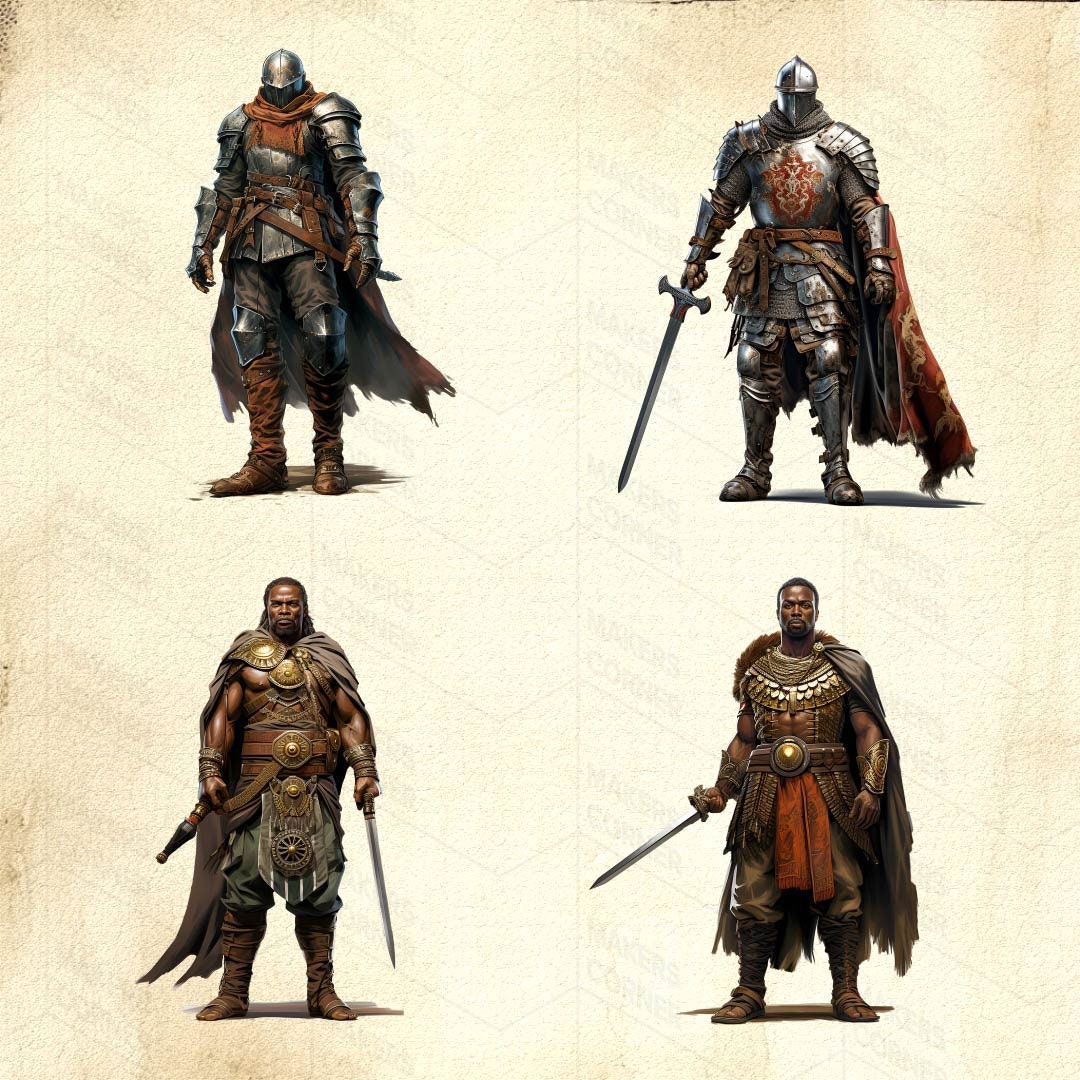 Ferocious Fighters Clip Art Collection for Art and Design, RPG, Games ...