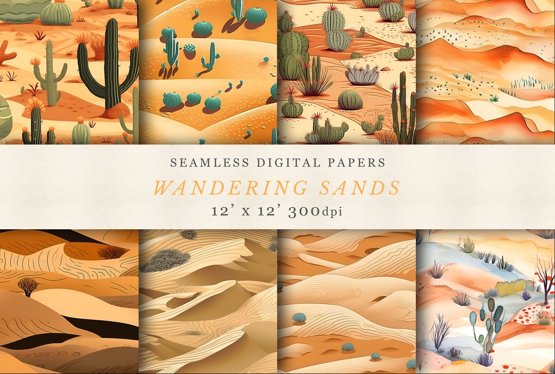Wandering Sands Desert Digital Design Papers, Desert Pattern, Arid ...