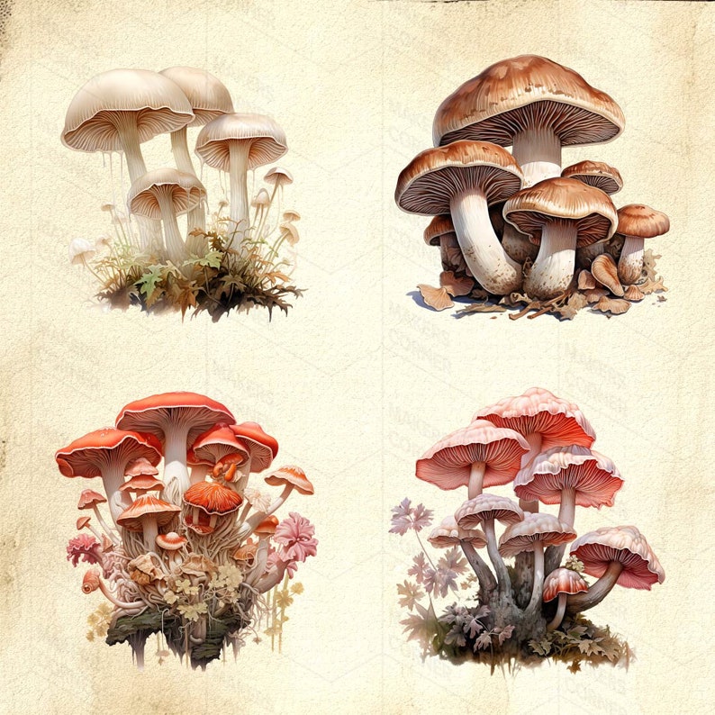 Mushrooms & Toadstools Clip Art Collection for Art and Design - Etsy