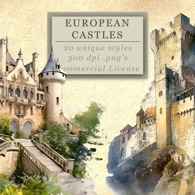 Castle Clip Art - Etsy