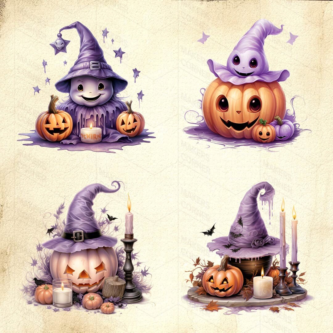 Cute Pastel Halloween Clip Art Collection for Art and Design, Halloween ...