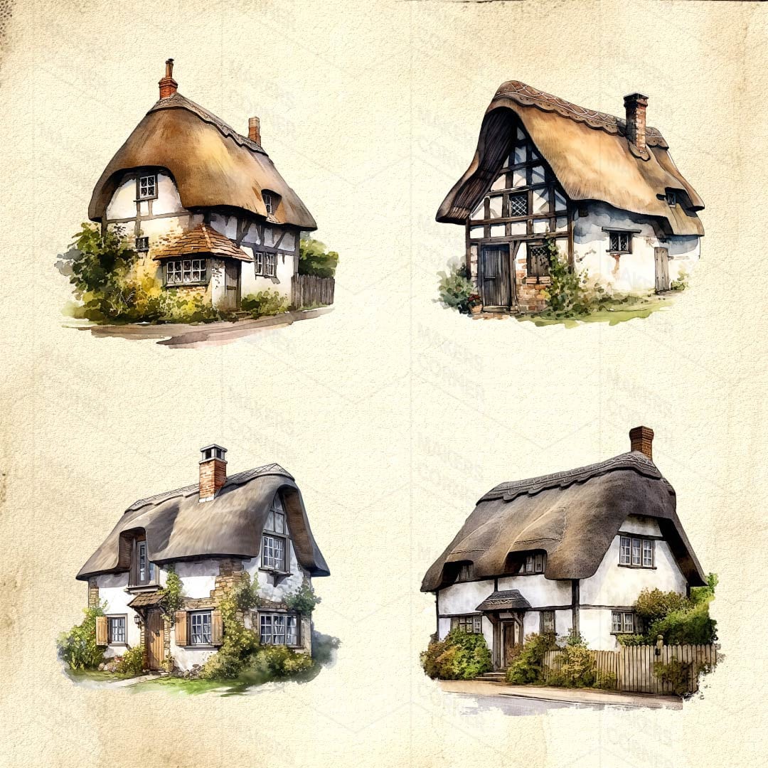 Medieval Cottages Clip Art Collection for Fantasy Art and Design ...
