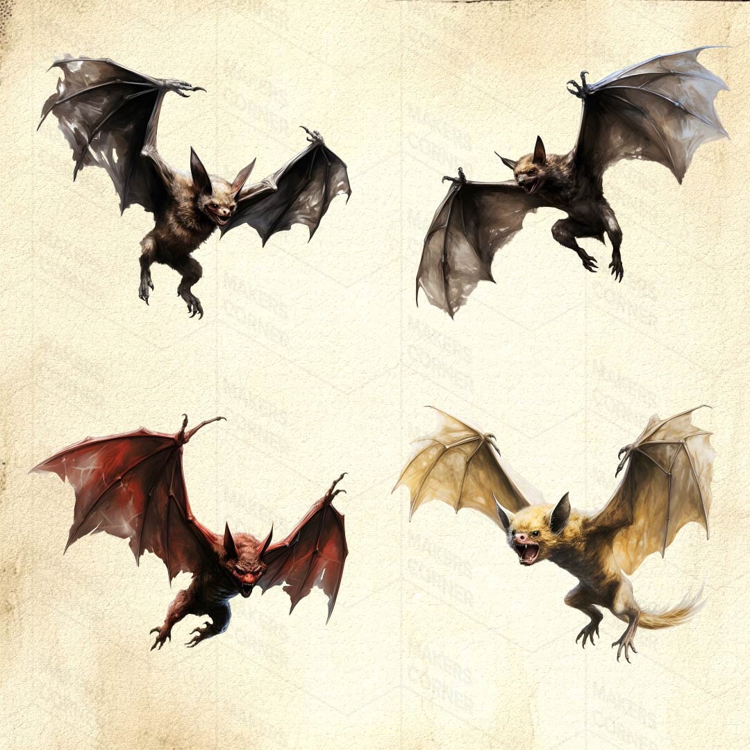 Ahool Bats Clip Art Collection for Art and Design Games - Etsy UK