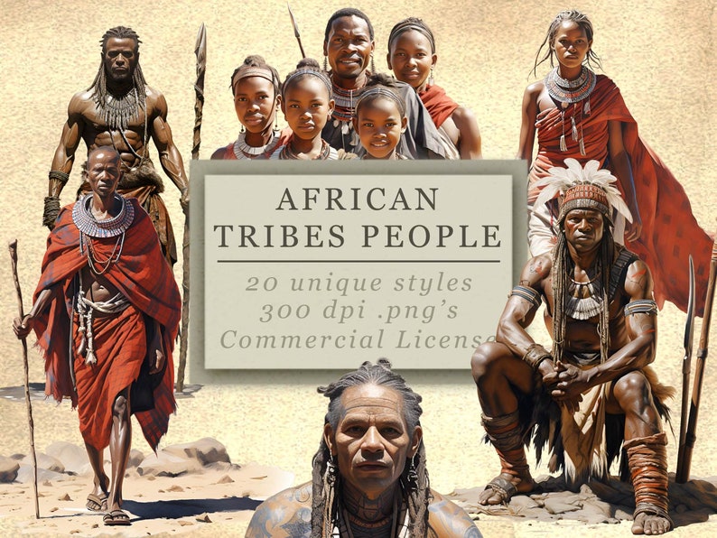 African Tribes People Clip Art Collection for Art and Design Indigenous ...