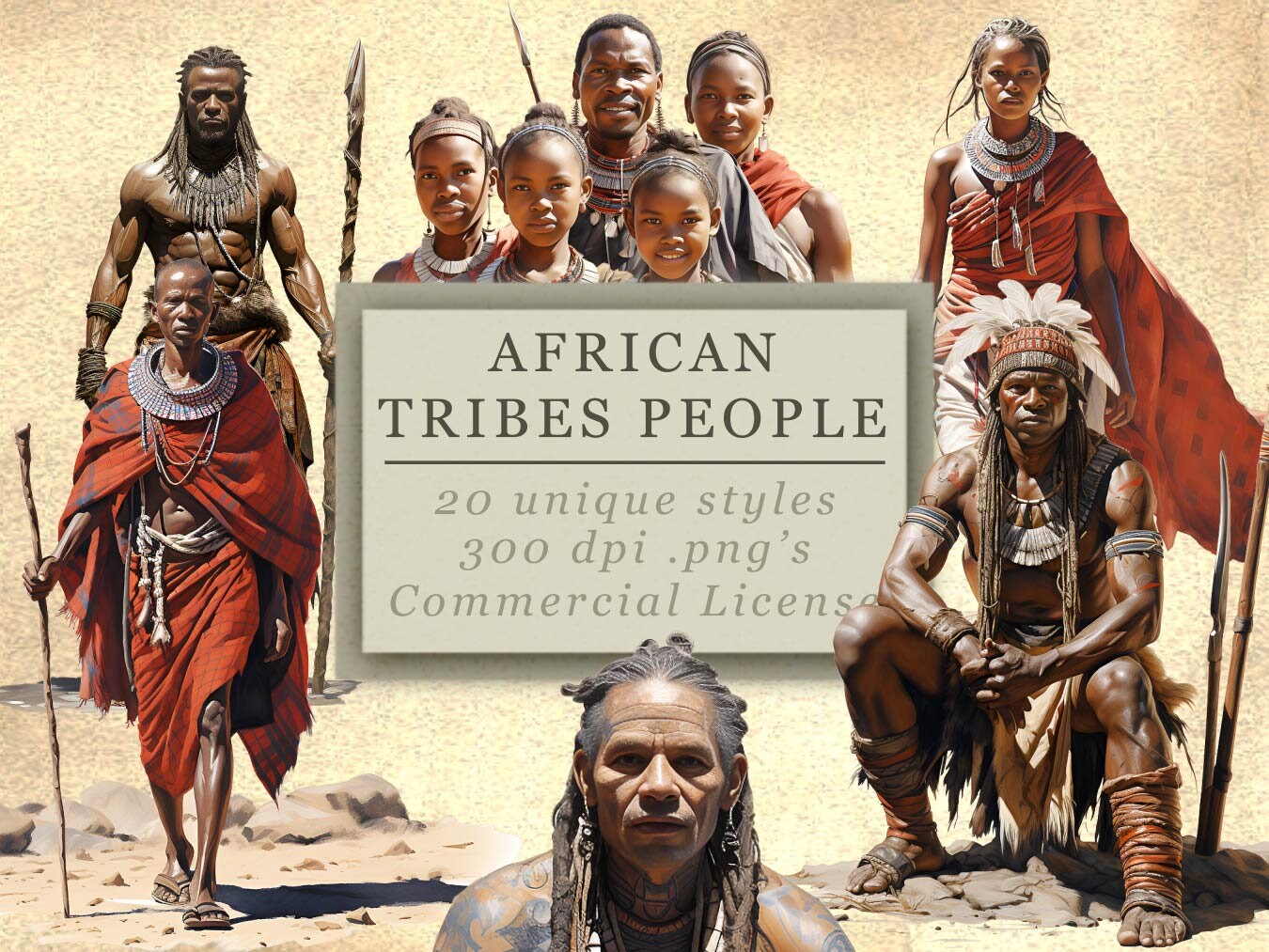 African Tribes People Clip Art Collection for Art and Design Indigenous ...