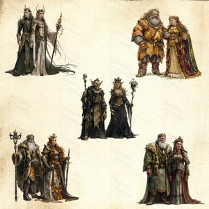RPG Fantasy Kings & Queens NPC Clip Art Collection for Art and Design ...