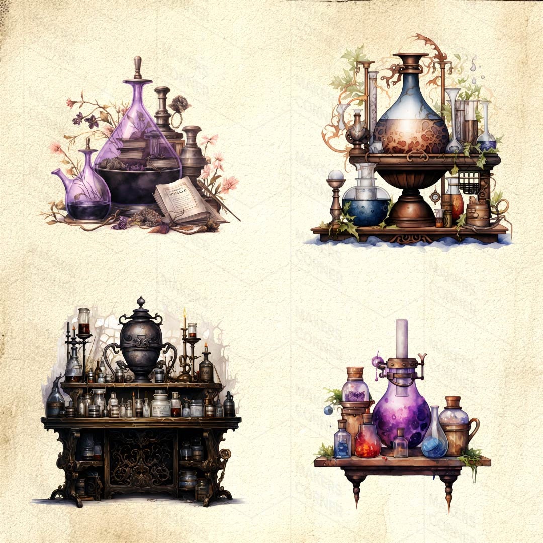 Alchemy Atelier Clip Art Collection Fantasy Rooms and Furniture ...