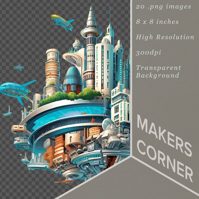 Neofuture Cities Clip Art Collection for Fantasy Art and Design ...