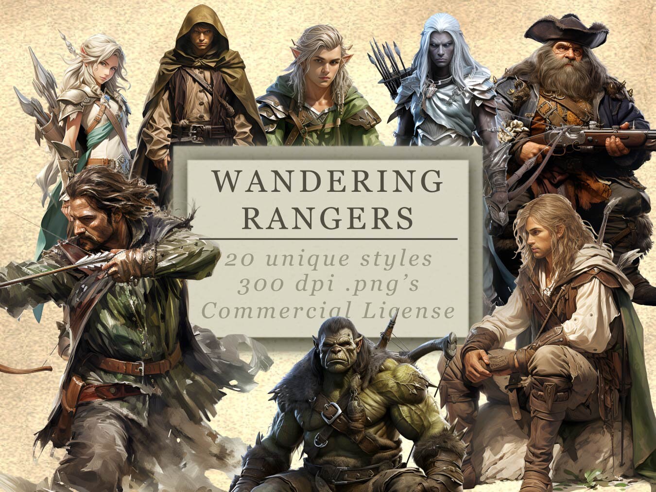 Wandering Rangers Clip Art Collection for Art and Design, RPG Graphics ...