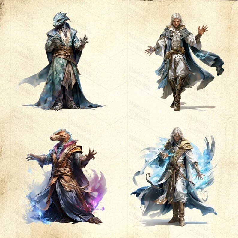 Gifted Sorcerers Clip Art Collection for Art and Design, RPG Graphics ...