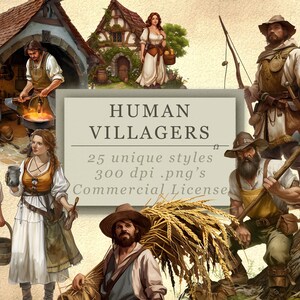 Human Villagers NPC Clip Art Collection for Art and Design, RPG ...