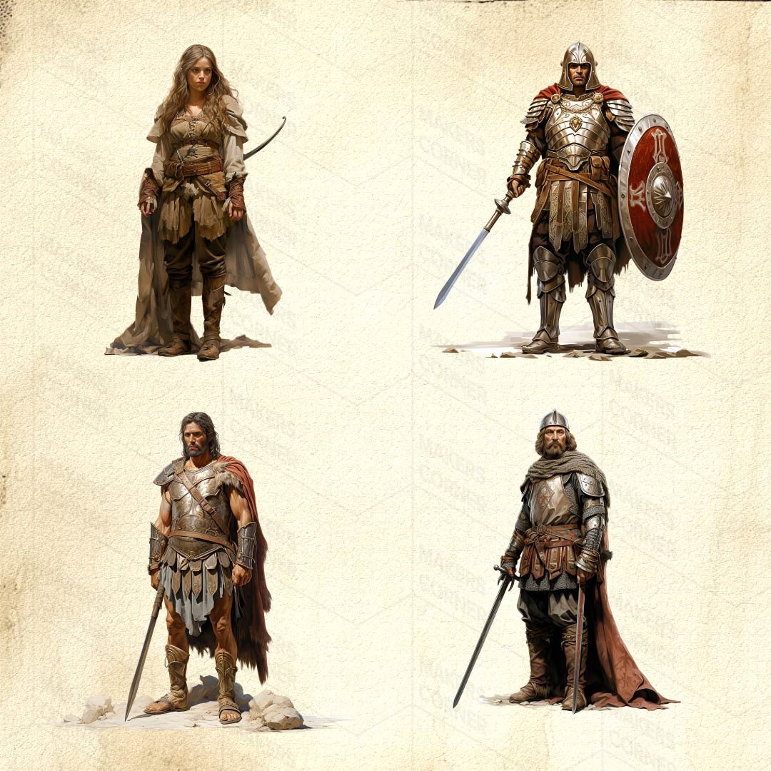 Ferocious Fighters Clip Art Collection for Art and Design, RPG, Games ...