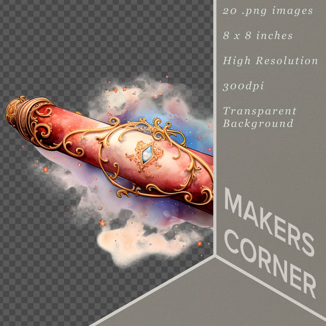 Magic Scrolls Clip Art Collection Fantasy Magical Graphics Digital ...