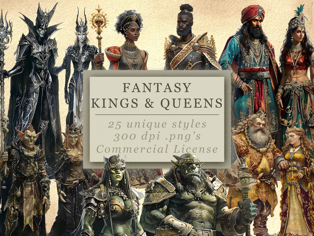 RPG Fantasy Kings & Queens NPC Clip Art Collection for Art and Design ...