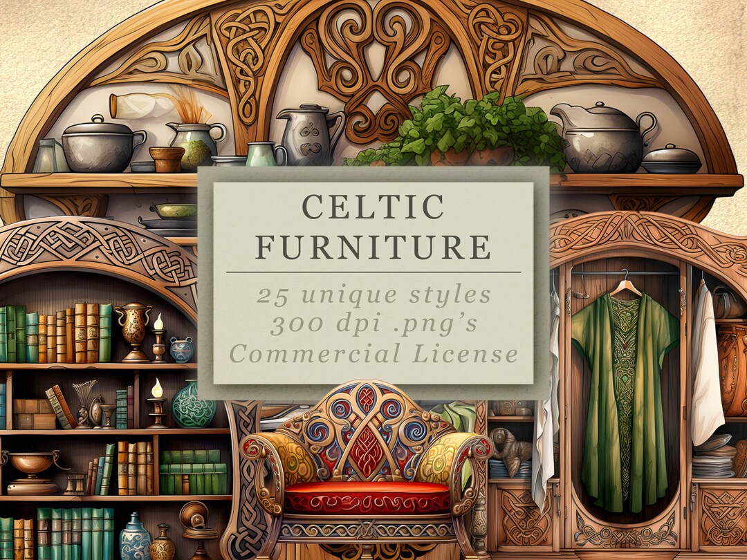 Celtic Furniture Clip Art Collection - Fantasy Rooms and Furniture ...