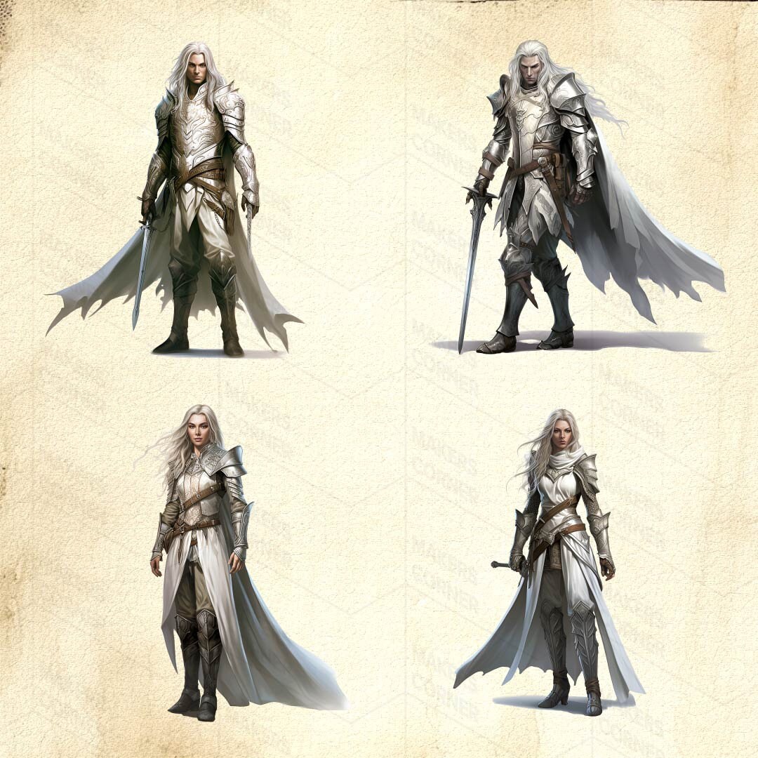 Righteous Paladins Clip Art Collection for Art and Design, RPG, Instant ...