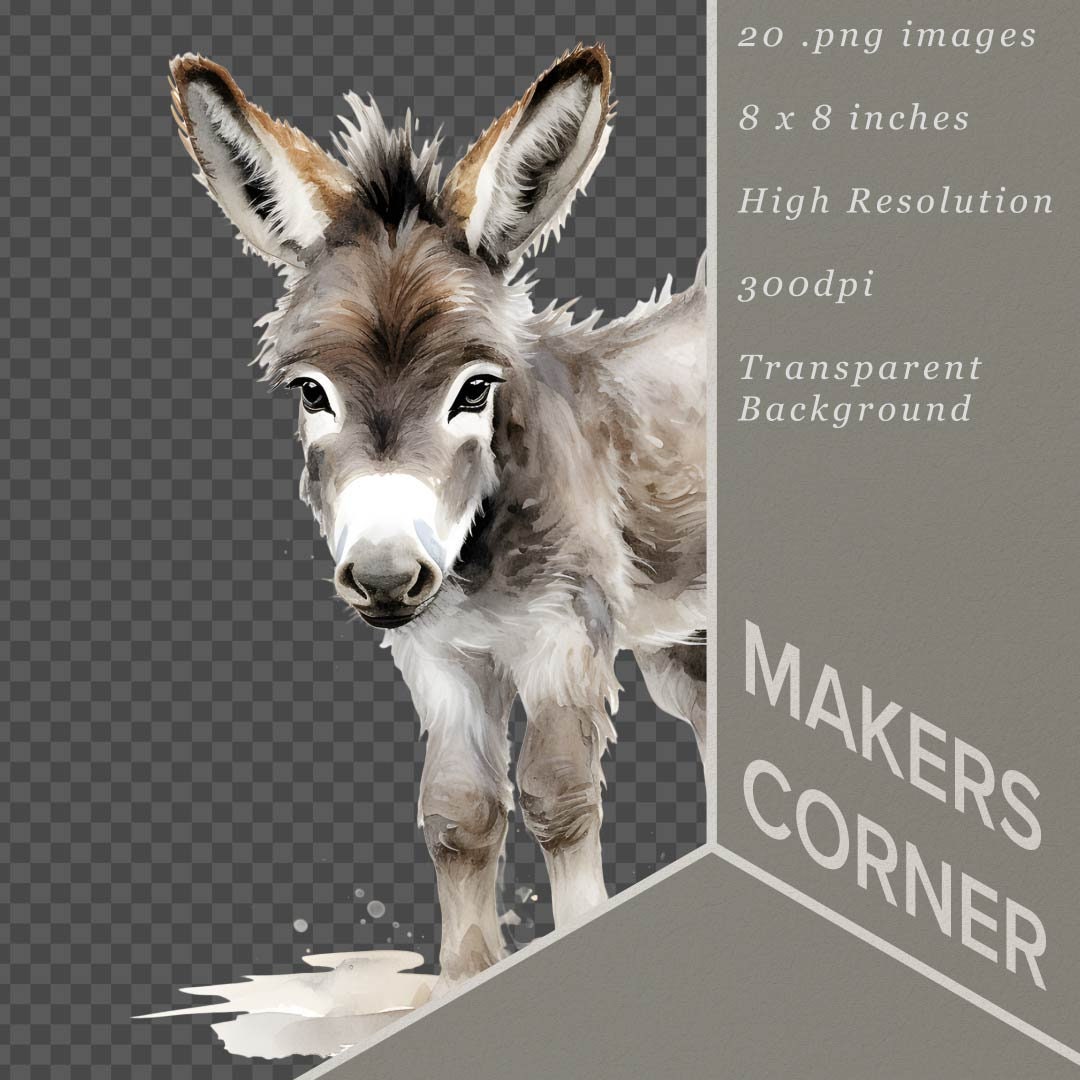 Donkeys & Mules Clip Art Collection High-quality Digital Downloads for ...