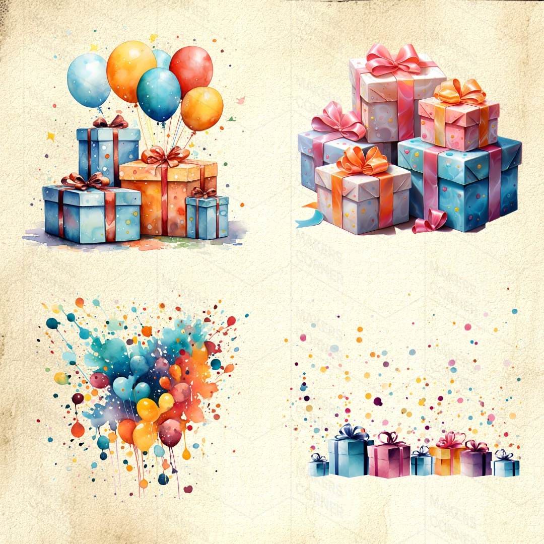 Birthday Celebration Clip Art Collection for Art and Design - Etsy